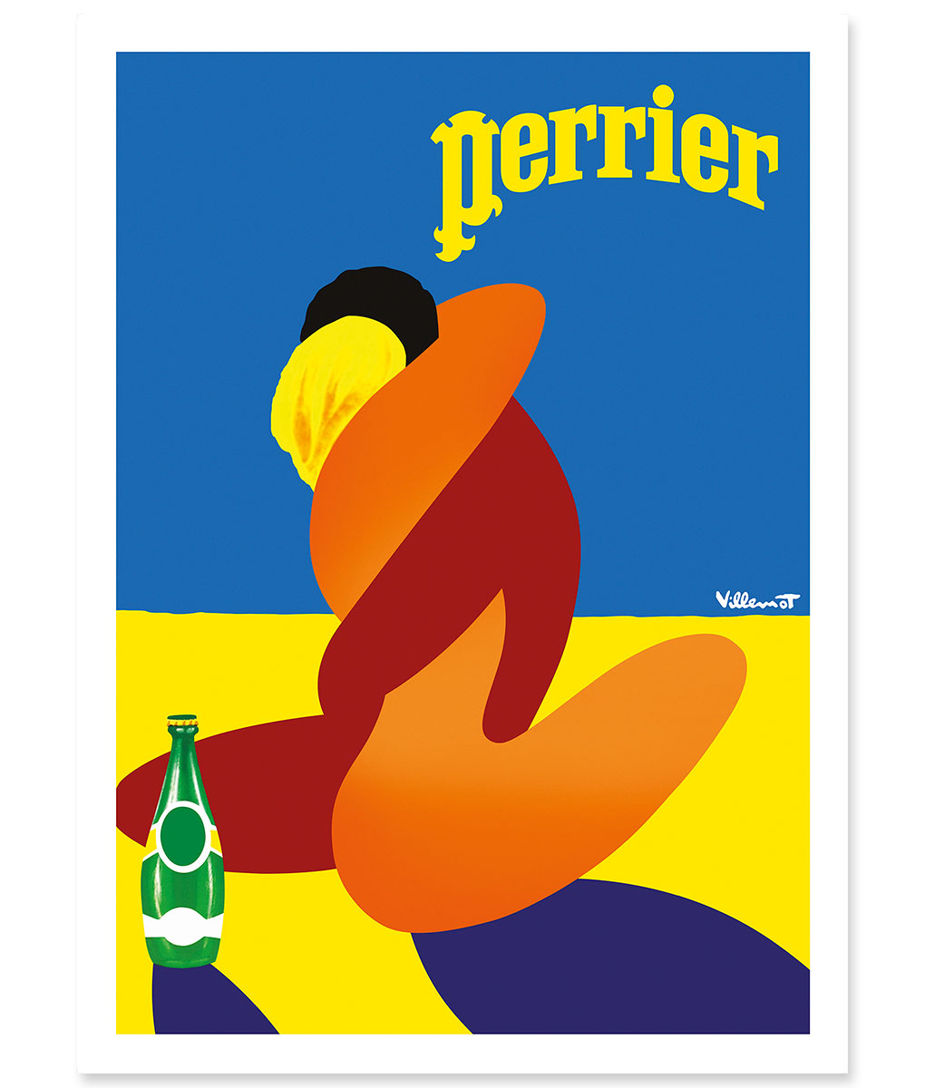 Perrier Beach Vintage Poster by Bernard Villemot | 41 Orchard