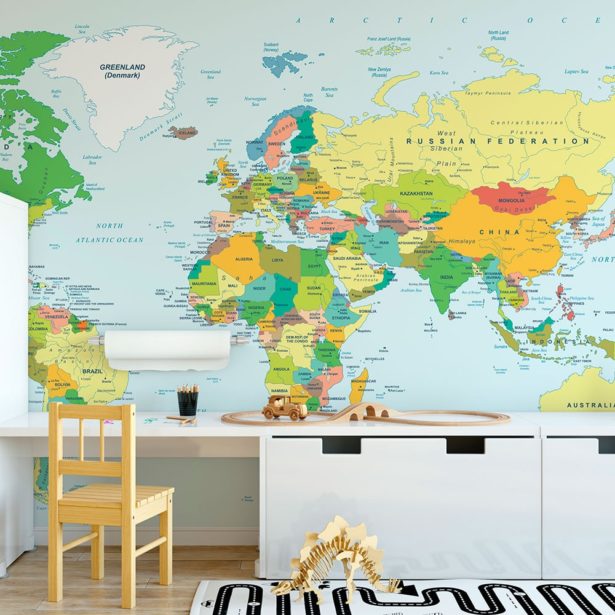 World Map No. 13 Wall Mural Print | 41 Orchard