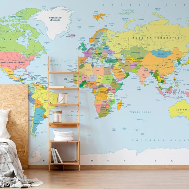 World Map No. 16 Wall Mural Print | 41 Orchard