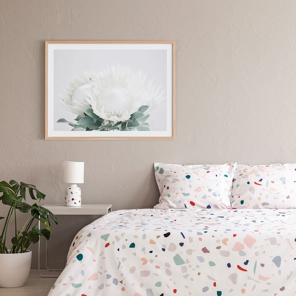 White Proteas | Poster, Framed Print or Canvas Wall Art | 41 Orchard