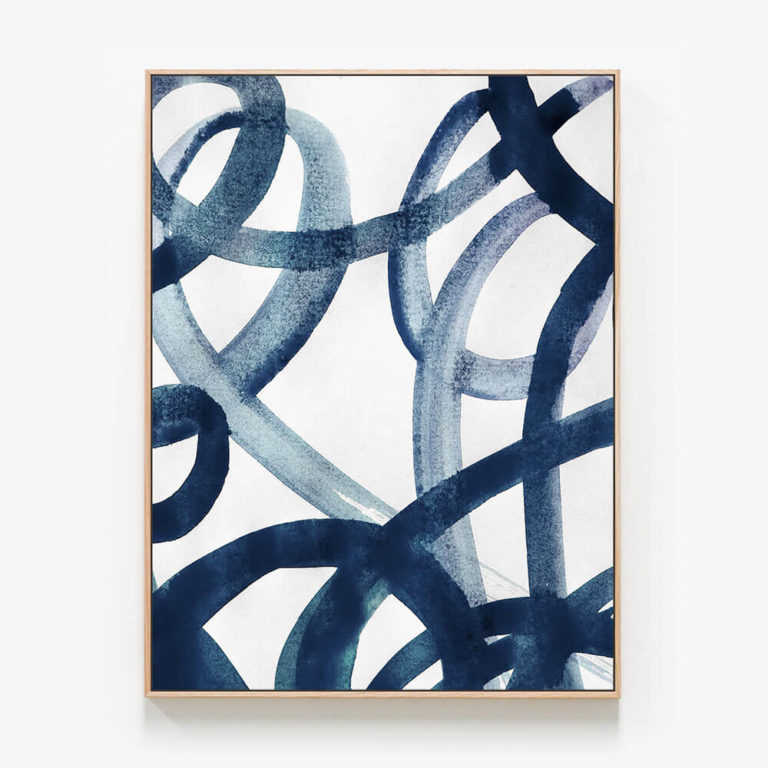 Blue Lines Canvas Wall Art Print | 41 Orchard